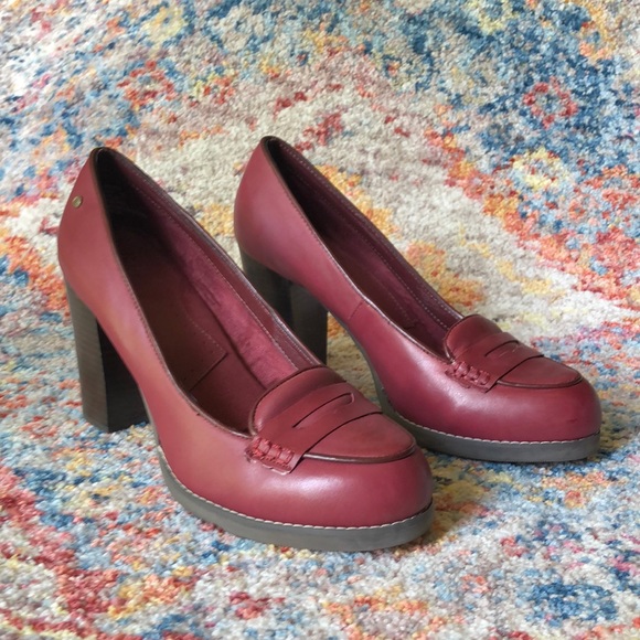 G.H. Bass & Co. | Shoes | Bass Kaylin Burgundy Loafer Wslight Platform ...